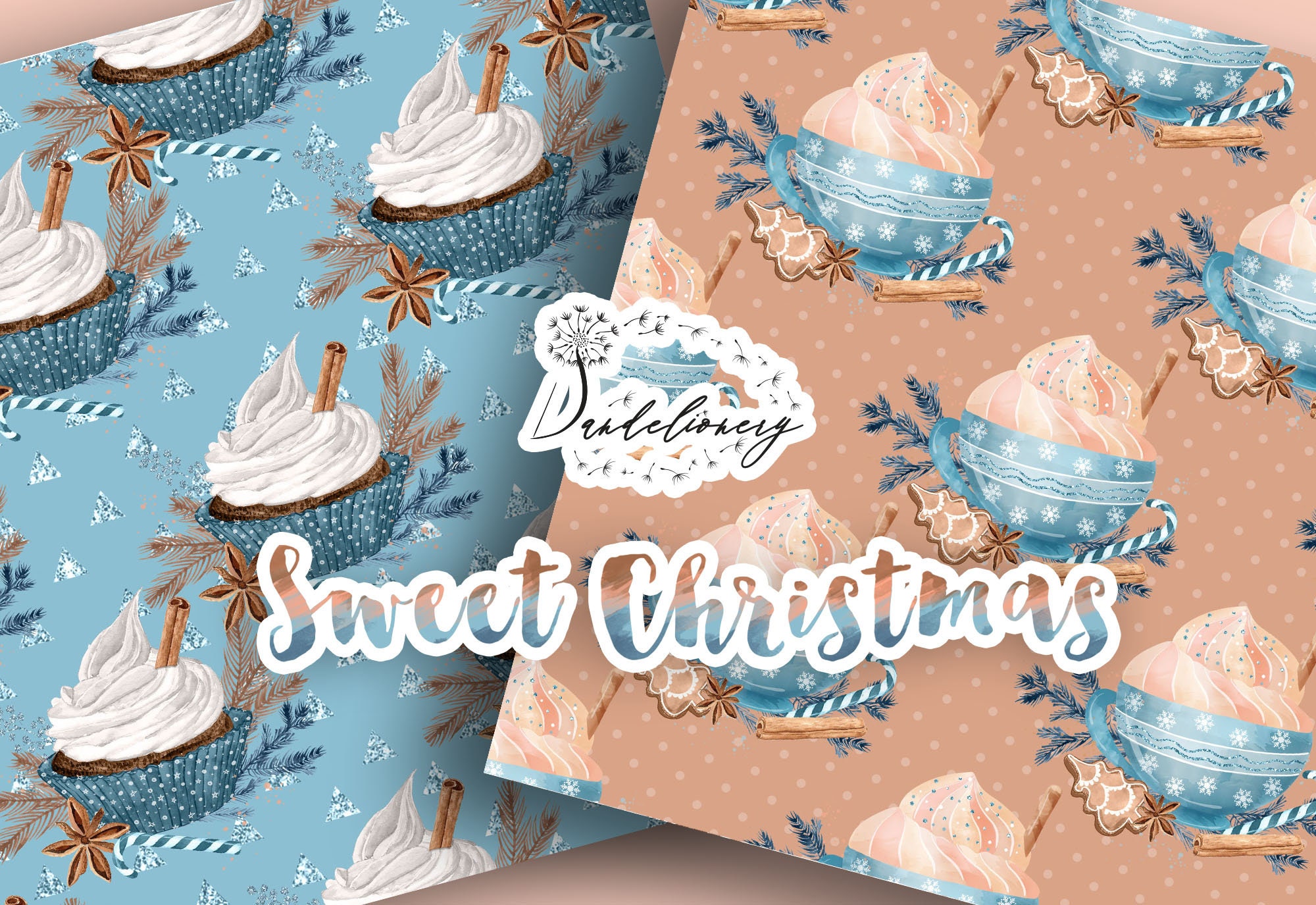 Sweet Christmas Digital Paper Pack Christmas Clipart Cute - Etsy