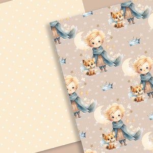 Watercolor Little Prince Digital Paper Pack, Little Pilot, Watercolor ...