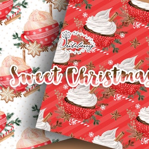 Sweet Christmas Digital Paper Pack, Christmas Pattern, Cute Gingerbread ...
