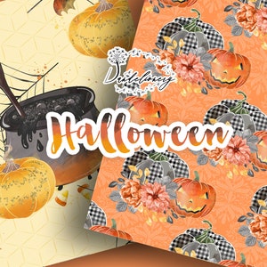Happy Halloween Digital Paper Pack, Cute Halloween, Halloween Planner ...