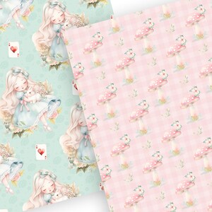 Alice in Wonderland Digital, Paper Alice Pattern, Watercolor Alice ...