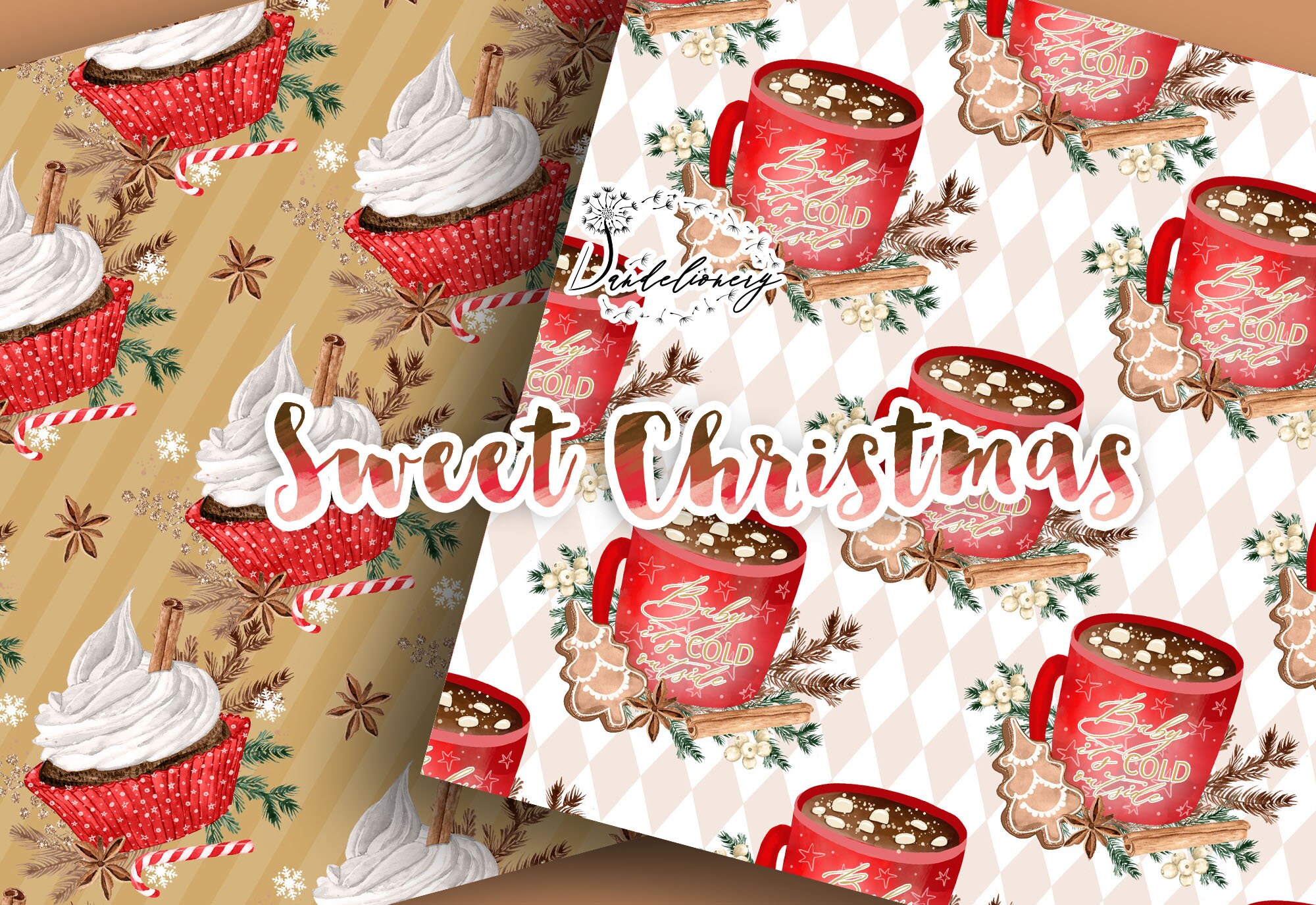 Sweet Christmas Digital Paper Pack Christmas Pattern Cute - Etsy