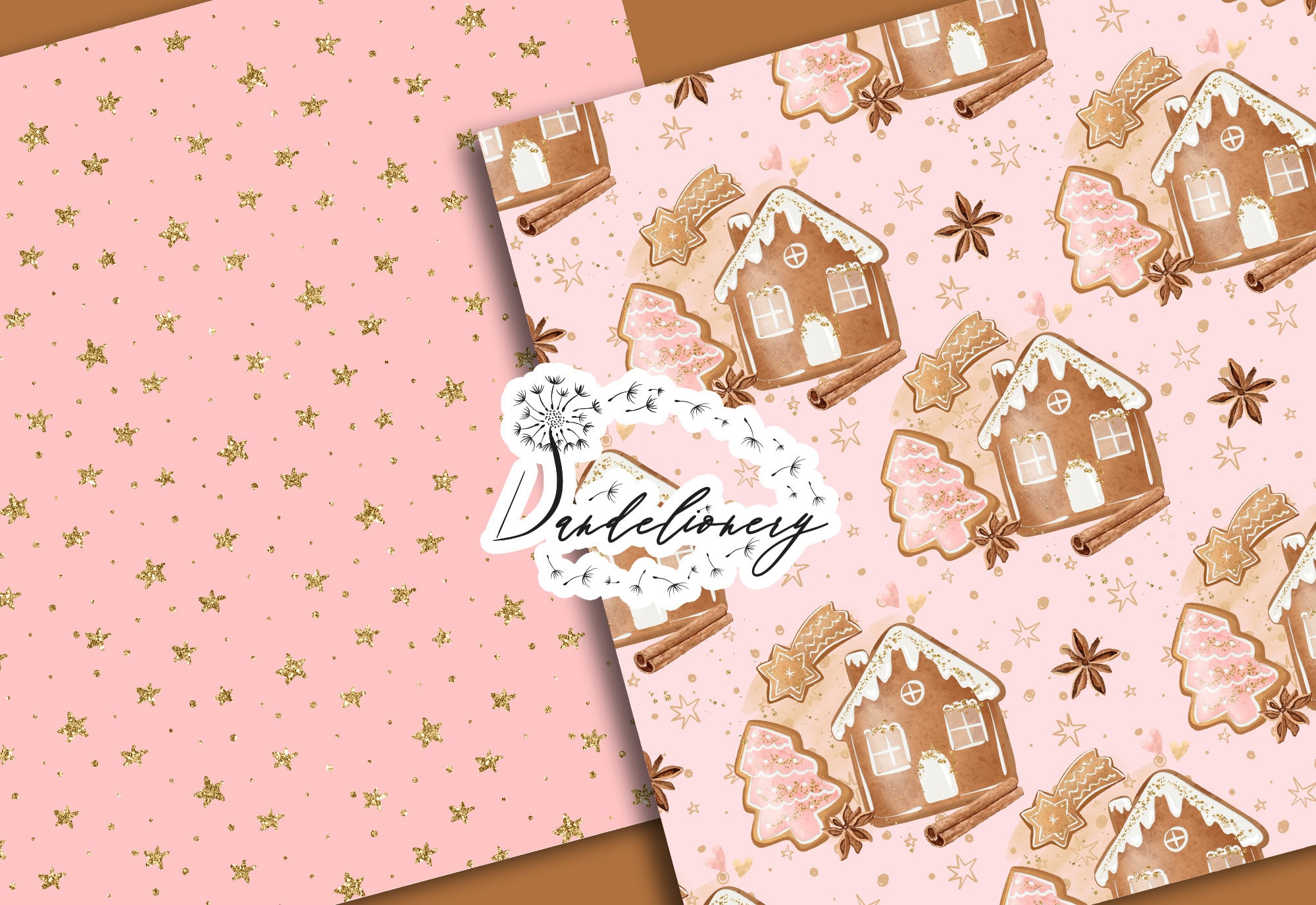 Watercolor Gingerbread Digital Paper Pack Gingerbread House - Etsy