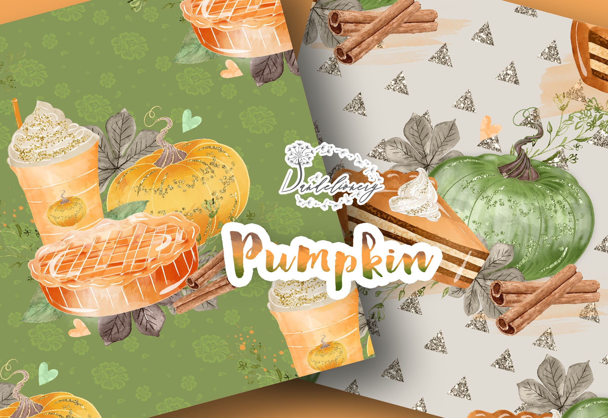 Fall Pumpkin V. Digital Paper Pack Thanksgiving Stickers - Etsy