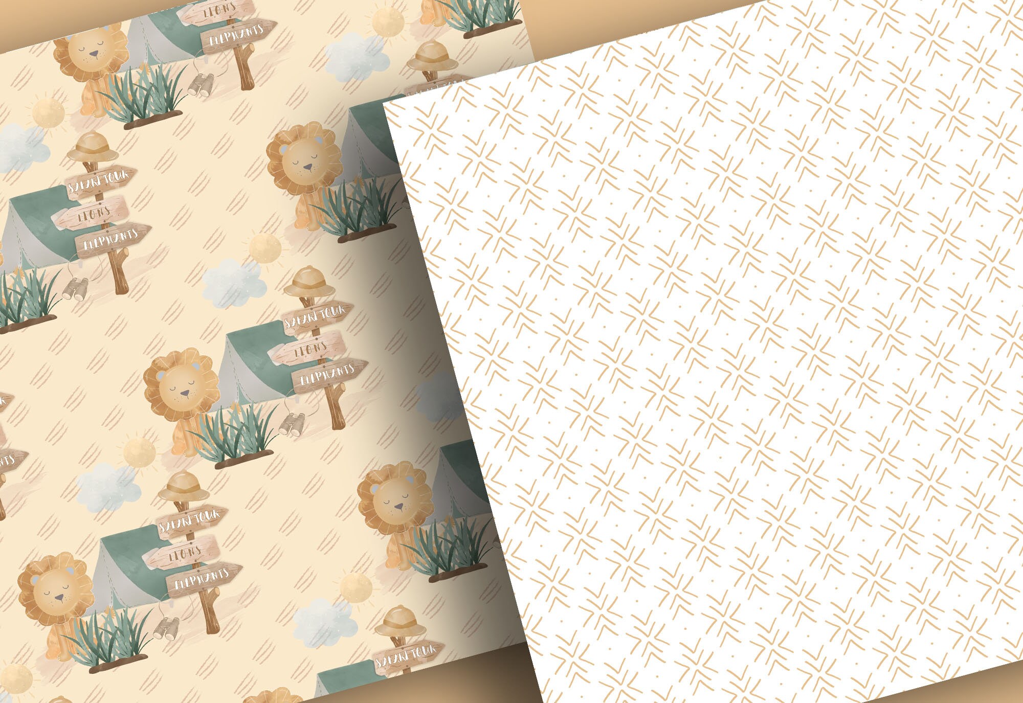 Safari Jungle Digital Paper Pack Baby Animals Pattern Baby | Etsy