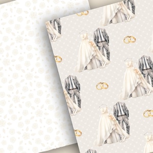 Watercolor Ivory Wedding Digital Paper Pack, Wedding Pattern, Romantic ...
