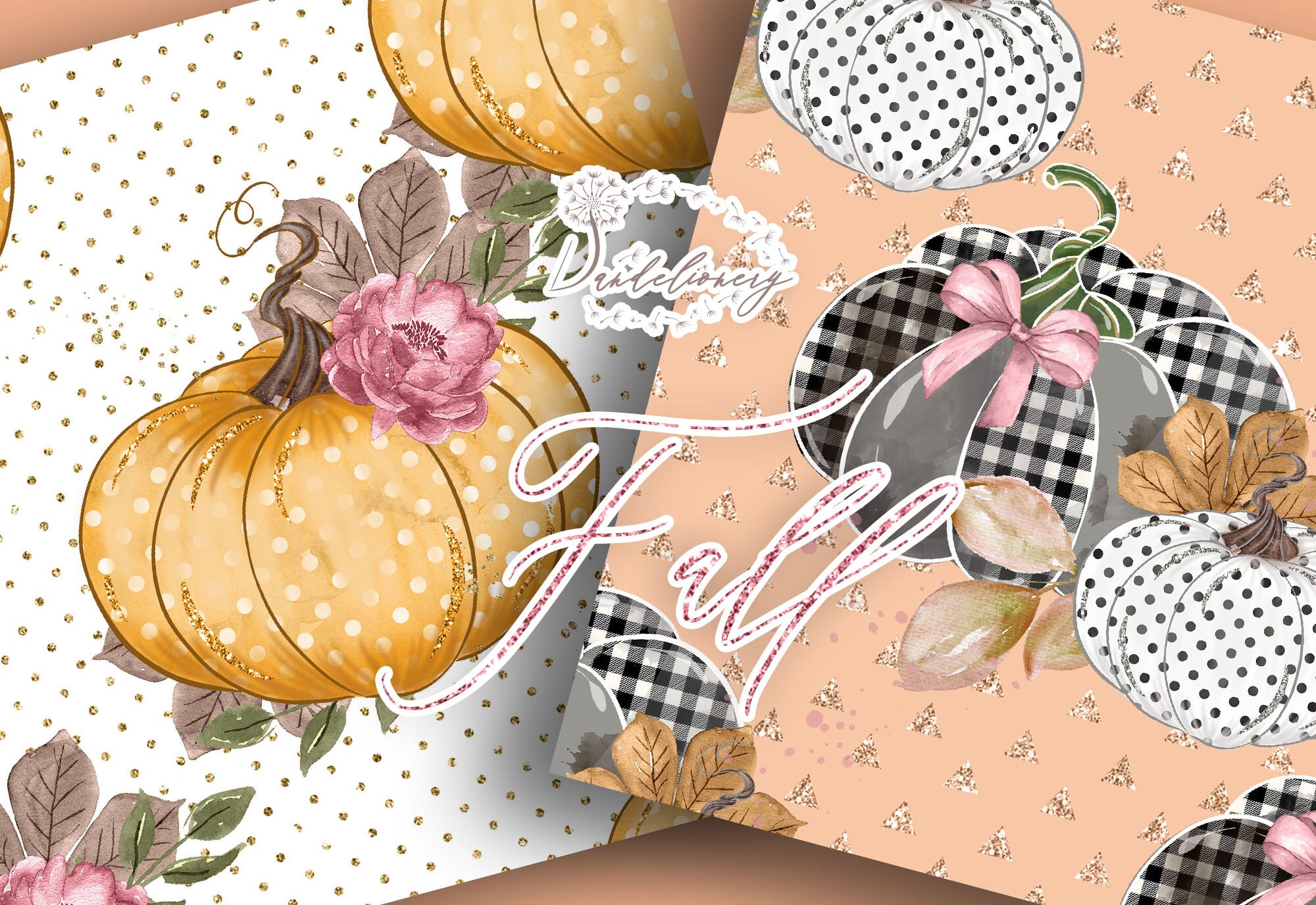 Fall Pumpkin II. Digital Paper Pack Thanksgiving Stickers | Etsy
