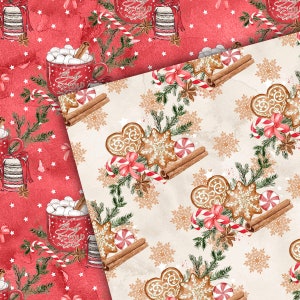 Gingerbread Watercolor Digital Paper Pack, Christmas Pattern, Cute ...