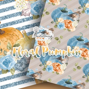 Fall Pumpkin VI. Digital Paper Pack, Thanksgiving Stickers, Autumn ...