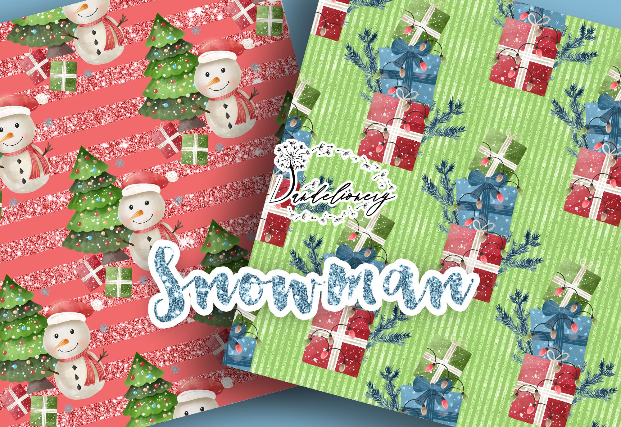 Happy Christmas Snowman Digital Paper Pack Christmas - Etsy