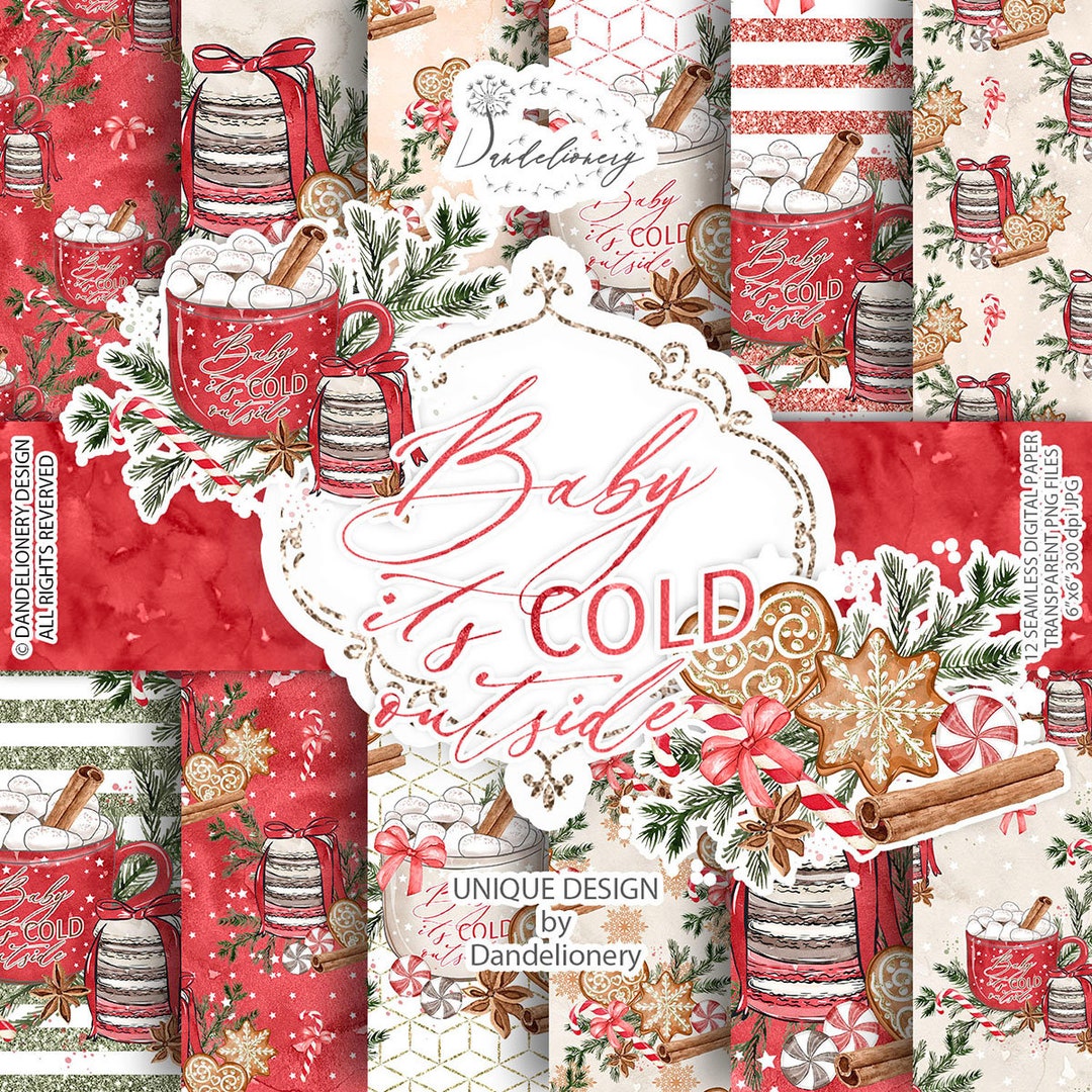 Gingerbread Watercolor Digital Paper Pack, Christmas Pattern, Cute ...