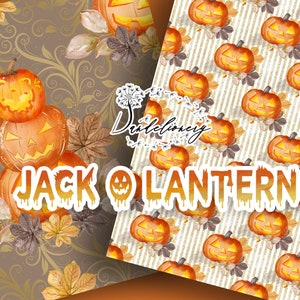 Watercolor Jack O Lantern Digital Paper Pack, Cute Halloween Clipart ...