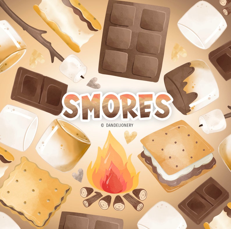 Smores Design Smore's Clipart Camping Food Clipart - Etsy