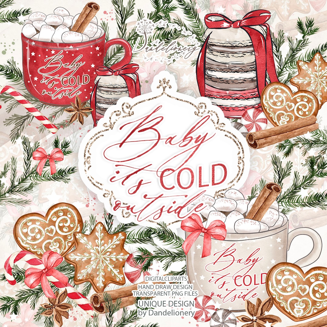 Gingerbread Watercolor Clipart, Christmas Clipart, Cute Gingerbread ...