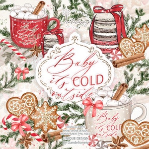 Gingerbread Watercolor Clipart, Christmas Clipart, Cute Gingerbread ...