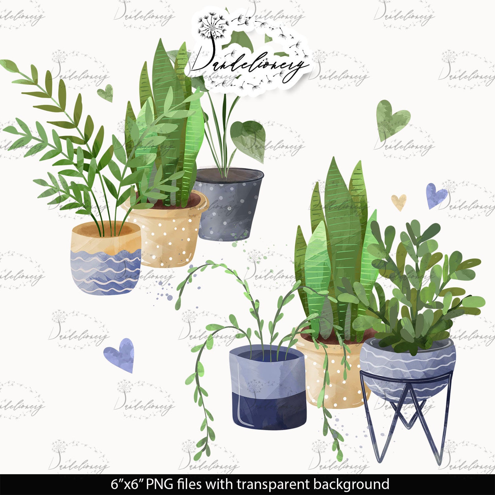 Watercolor House Plants Clipart Gardening Download - Etsy