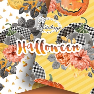 Happy Halloween Digital Paper Pack, Cute Halloween, Halloween Planner ...