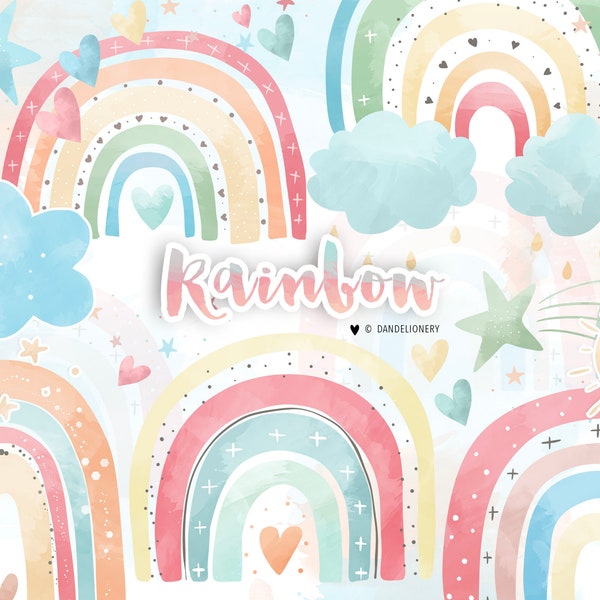 Rainbow Clipart - Etsy