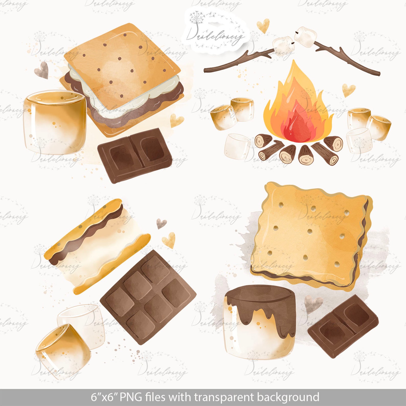 Smores Design Smore's Clipart Camping Food Clipart - Etsy