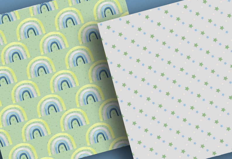 Watercolor Baby Dino Digital Paper Pack Rainbow Baby Boy - Etsy