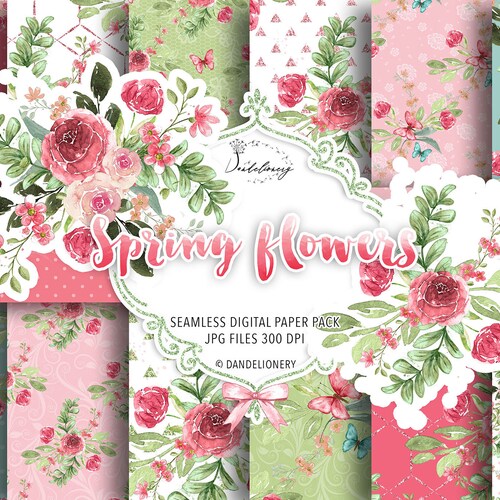 Peonies Digital Floral Paper Peony Flower Seamless Pattern - Etsy