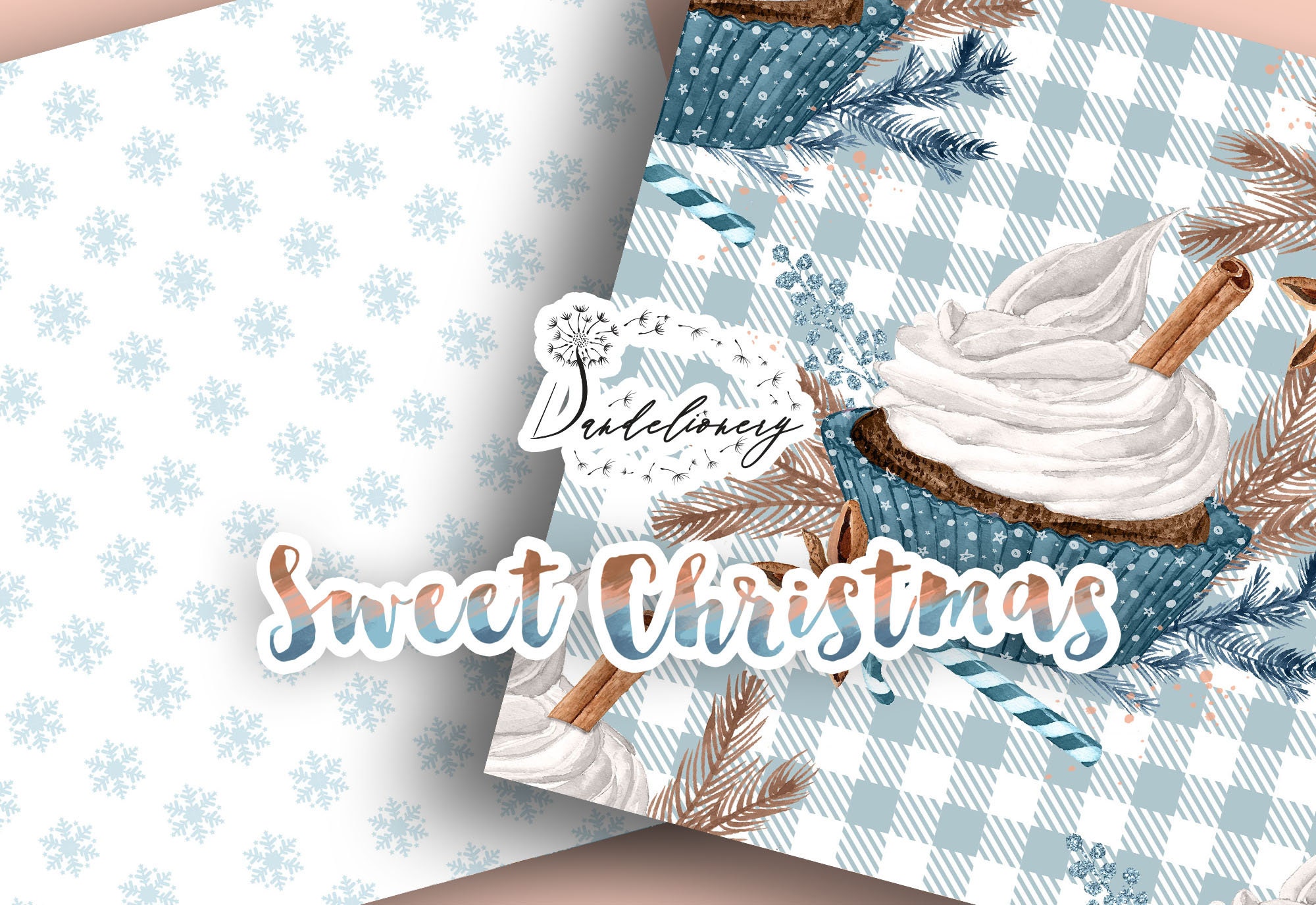 Sweet Christmas Digital Paper Pack Christmas Clipart Cute - Etsy