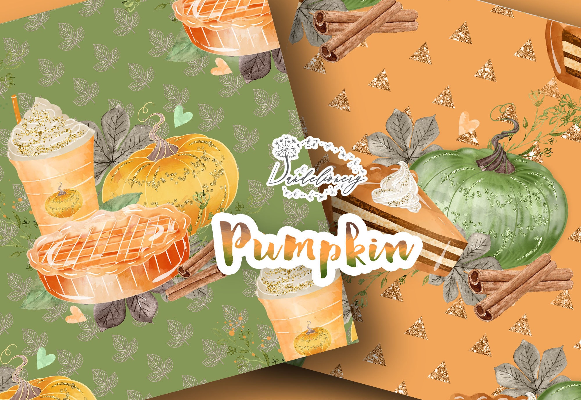 Fall Pumpkin V. Digital Paper Pack Thanksgiving Stickers - Etsy