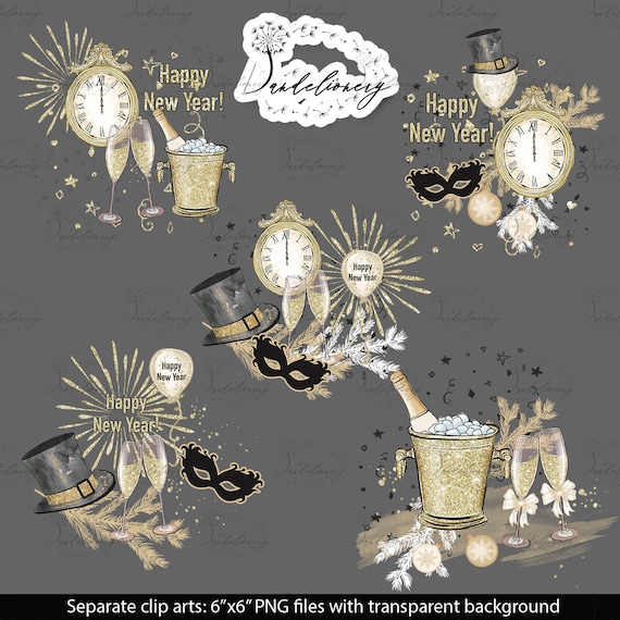 Time Images Happy Alarm Clock With Handwritten Text Happy New Year