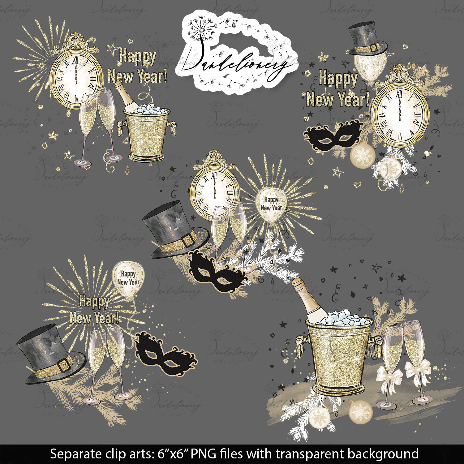 Party Time Design, Happy New Year Clipart, Party Clipart, Balloons, New ...