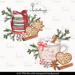 Gingerbread Watercolor Clipart, Christmas Clipart, Cute Gingerbread ...