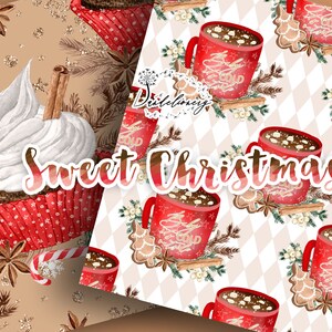 Sweet Christmas Digital Paper Pack, Christmas Pattern, Cute Gingerbread ...