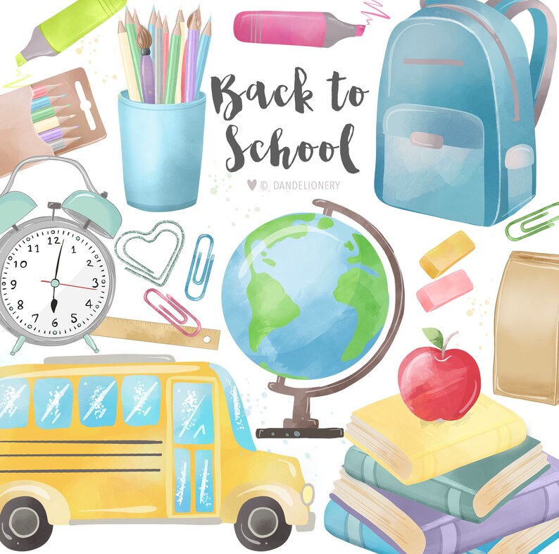 Back to School Design, School Clipart, Backpack Clipart, Student Kids ...