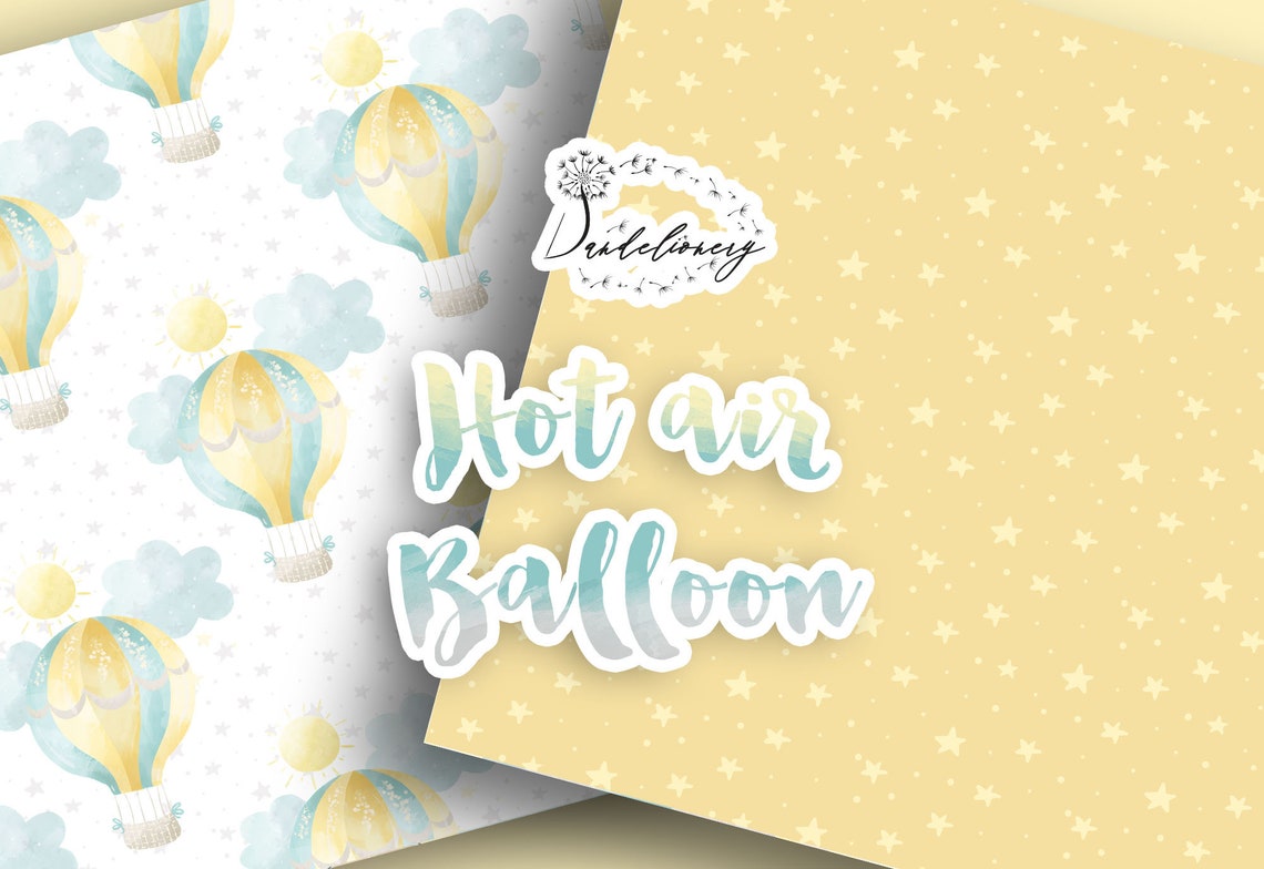 Hot Air Balloon Rainbow Digital Paper Pack Rainbows Baby - Etsy