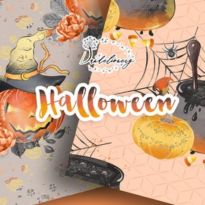 Happy Halloween Digital Paper Pack, Cute Halloween, Halloween Planner ...