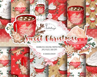Gingerbread Watercolor Digital Paper Pack Christmas Pattern | Etsy