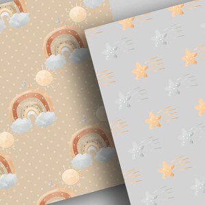 Watercolor Rainbow I. Digital Paper Pack., Rainbows Pattern, Baby ...