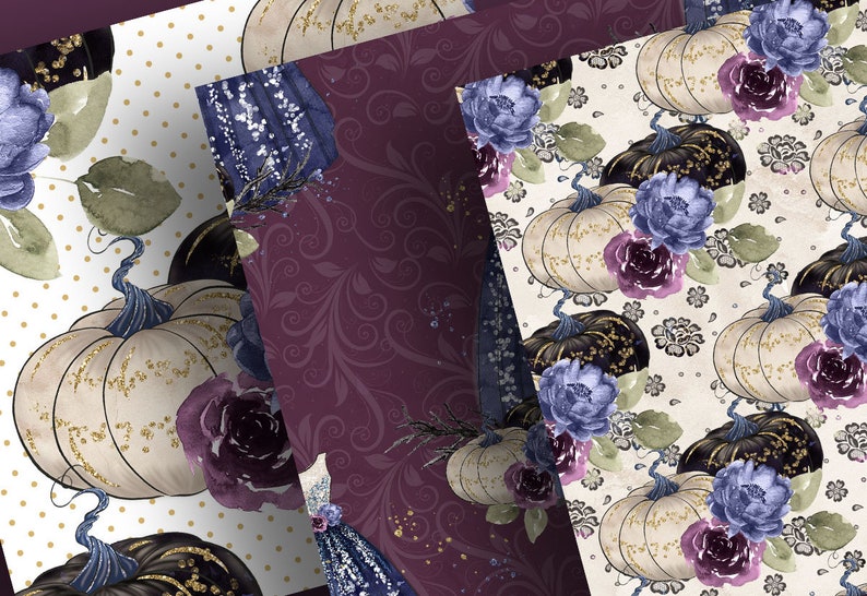 Halloween Night Digital Paper Pack, Cute Halloween Background ...