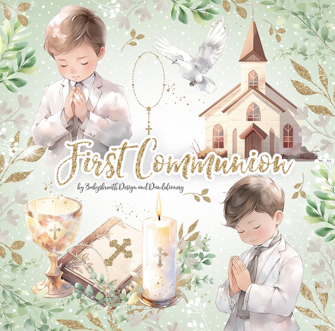 Watercolor First Communion Clipart, Watercolor Clipart First Communion ...