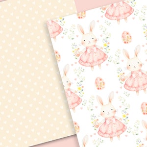 Watercolor Happy Easter Digital Paper Pack, Spring Pattern, Romantic ...