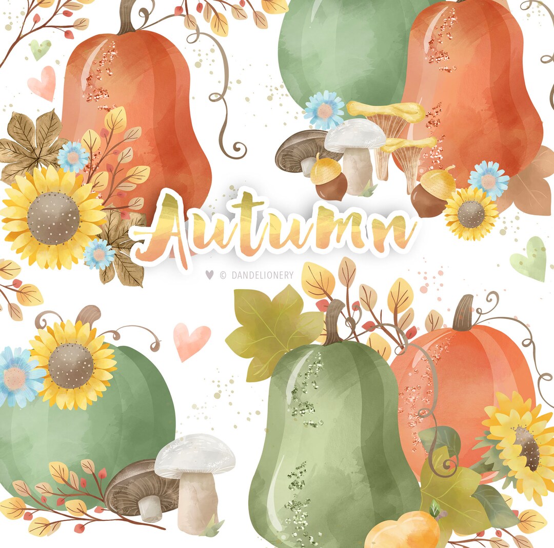 Sweet Fall Pumpkin Design, Thanksgiving Stickers, Autumn, Fall, Clip ...