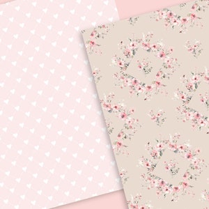 Blush Garden Watercolor Digital Paper Pack, Watercolor Floral Pattern ...