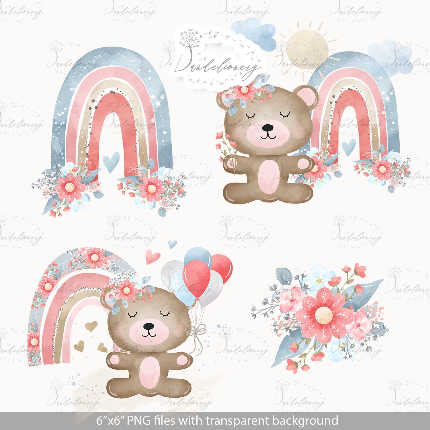 Rainbow Baby Bear Design Rainbows Clipart Baby Clipart - Etsy