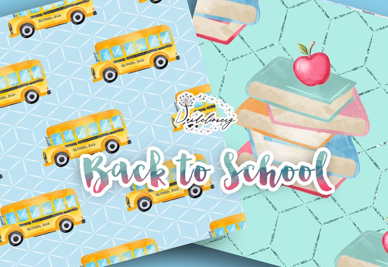 Back to School Digital Paper Pack School Backpack - Etsy