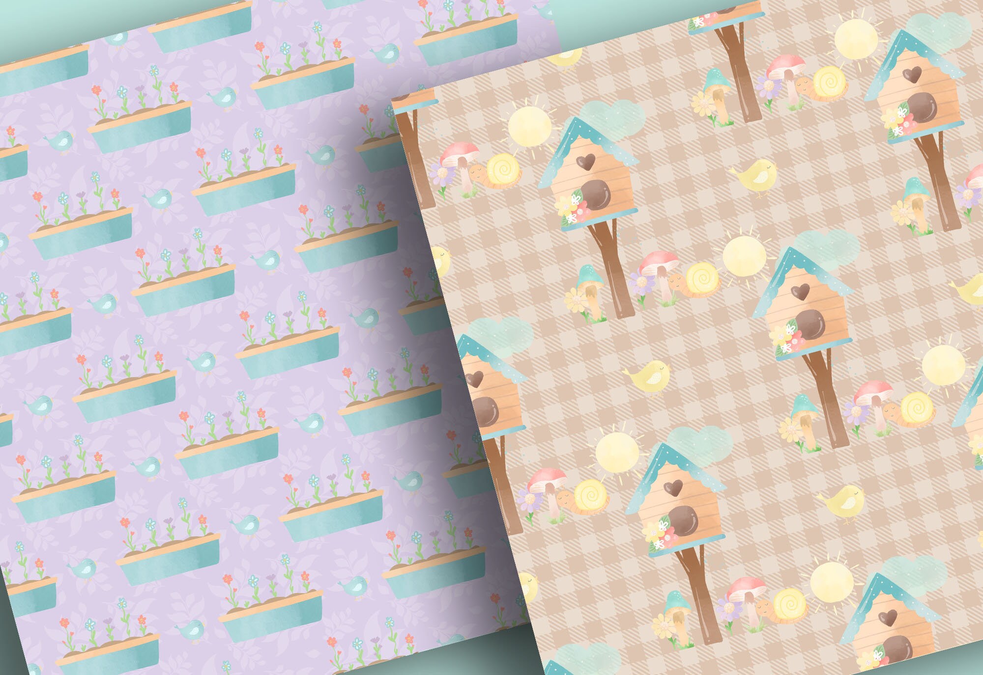Watercolor Cute Spring Digital Paper Pack Nursery Pattern - Etsy