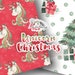 Cute Unicorn Christmas Digital Paper Pack 12"x12", Christmas Bouquet ...