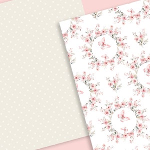 Blush Garden Watercolor Digital Paper Pack, Watercolor Floral Pattern ...