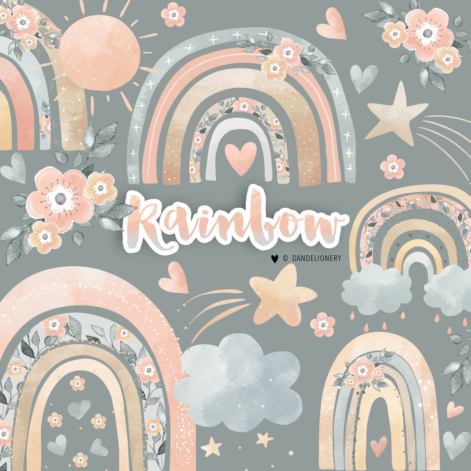 Watercolor Rainbow II. Rainbows Clipart Instant Download - Etsy Canada