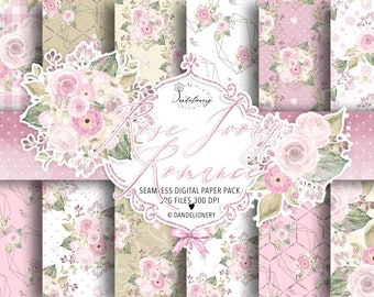 Watercolor Valentine Roses Digital Paper Pack Garden Flower | Etsy