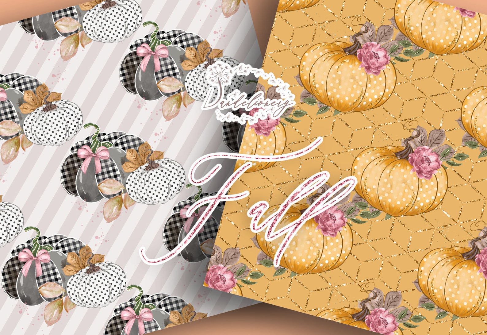 Fall Pumpkin II. Digital Paper Pack Thanksgiving Stickers | Etsy