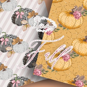 Fall Pumpkin II. Digital Paper Pack, Thanksgiving Stickers, Autumn ...